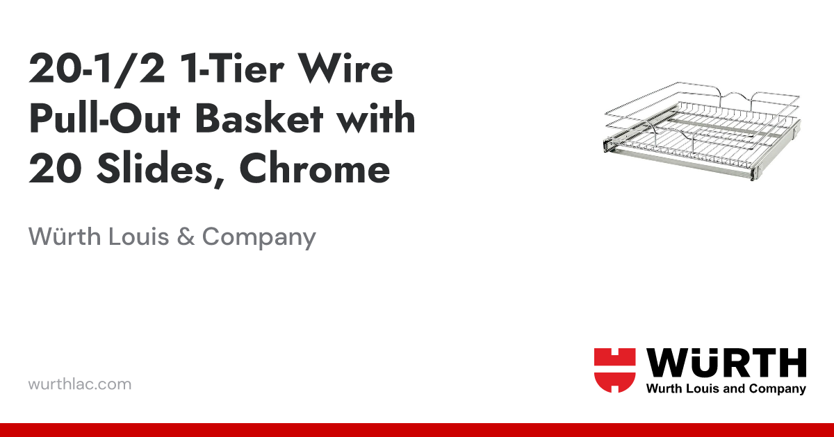 20-1/2 1-Tier Wire Pull-Out Basket with 20 Slides, Chrome | Würth Louis ...