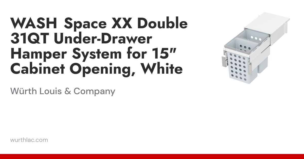 WASH Space XX Double 31QT Under-Drawer Hamper System for 15" Cabinet ...