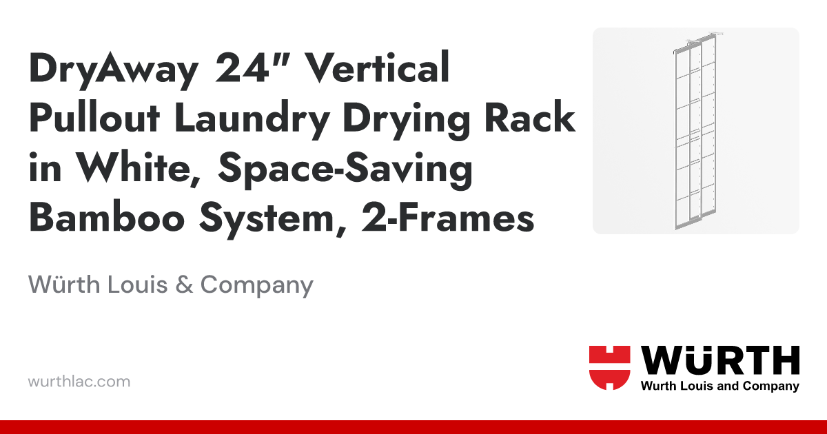 DryAway 24" Vertical Pullout Laundry Drying Rack in White, Space-Saving ...