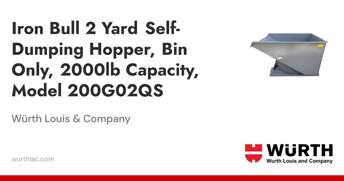 Iron Bull 2 Yard Self-Dumping Hopper, Bin Only, 2000lb Capacity, Model ...