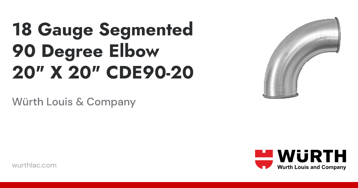18 Gauge Segmented 90 Degree Elbow 20" X 20" CDE90-20 | Würth Louis ...