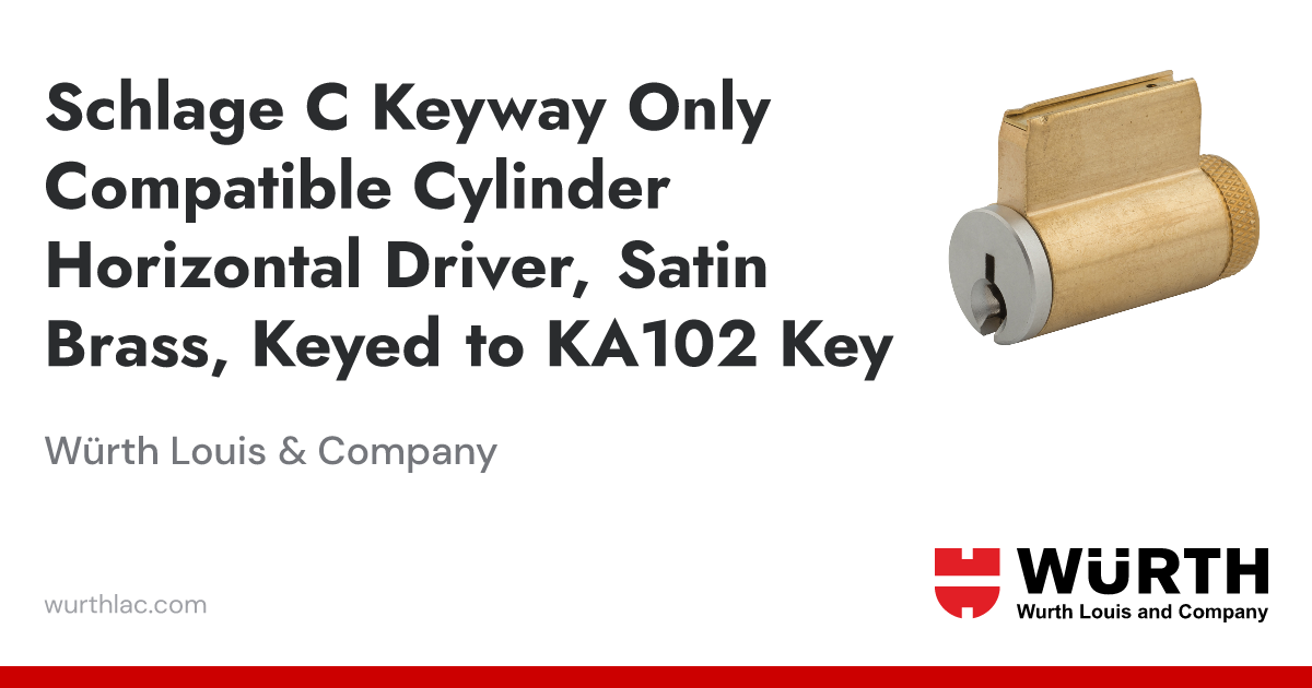 Schlage C Keyway Only Compatible Cylinder Horizontal Driver, Satin ...