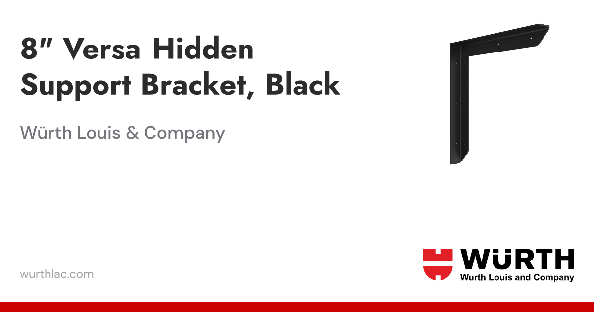 8" Versa Hidden Support Bracket, Black | Würth Louis & Company