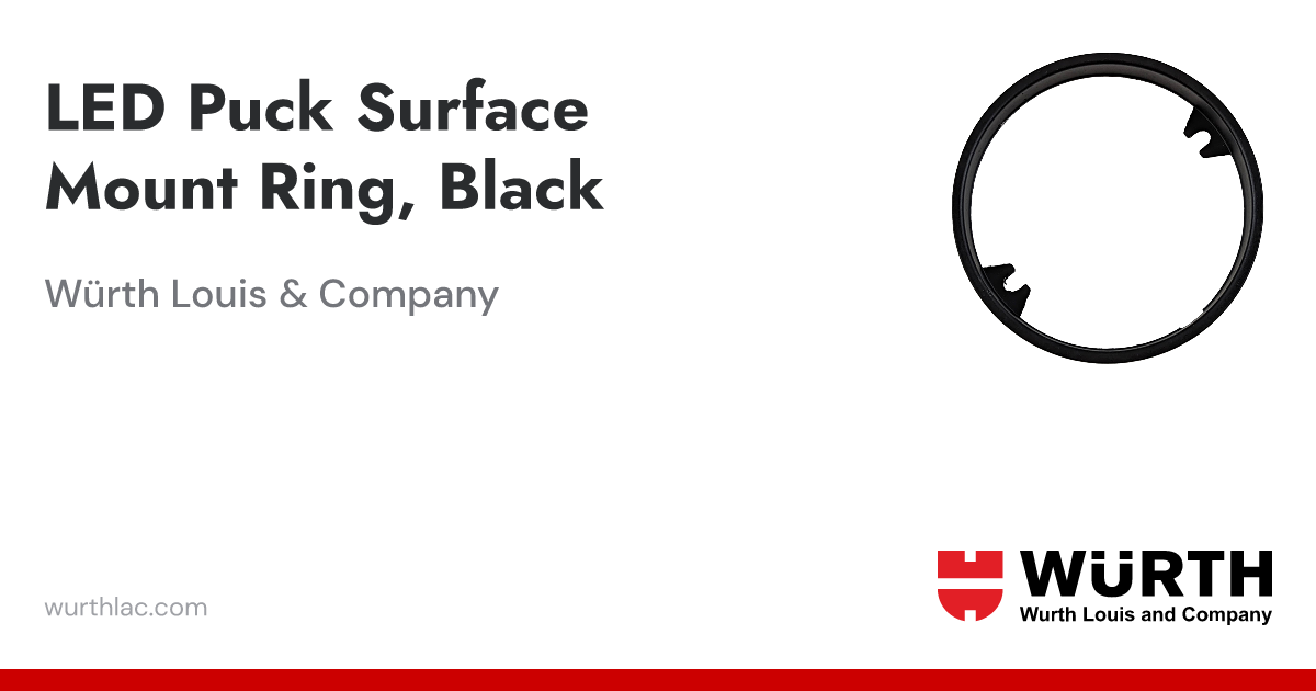LED Puck Surface Mount Ring, Black | Würth Louis & Company