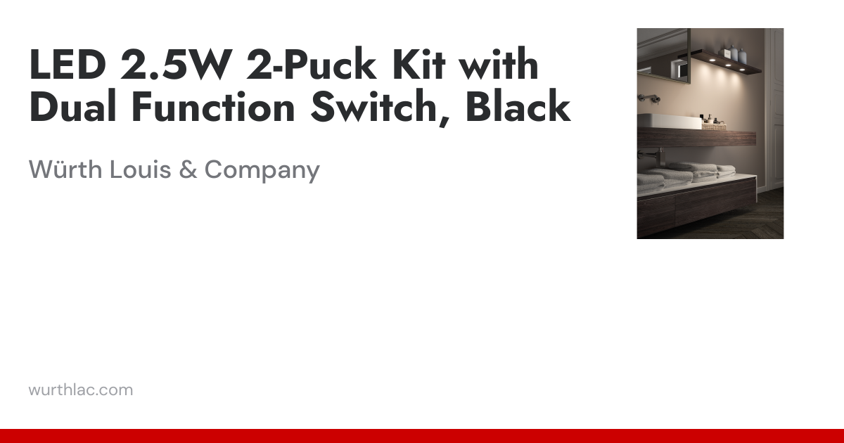 LED 2.5W 2-Puck Kit with Dual Function Switch, Black | Würth Louis ...