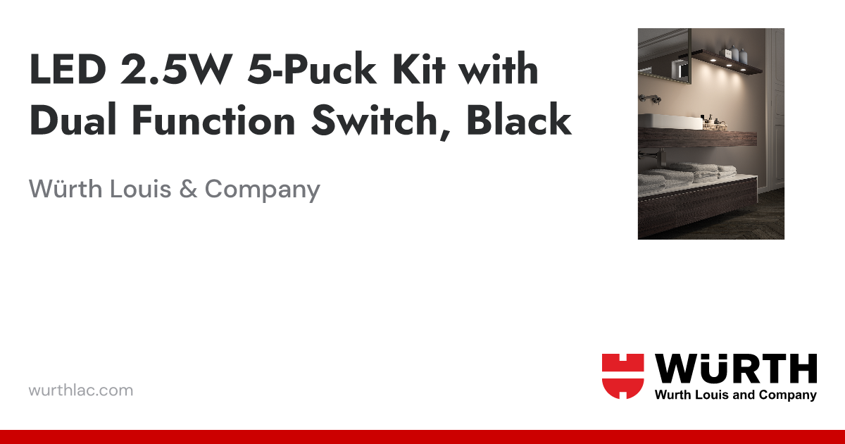 LED 2.5W 5-Puck Kit with Dual Function Switch, Black | Würth Louis & Company
