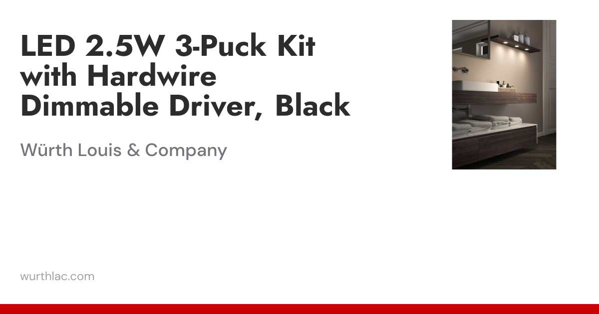 LED 2.5W 3-Puck Kit with Hardwire Dimmable Driver, Black | Würth Louis ...
