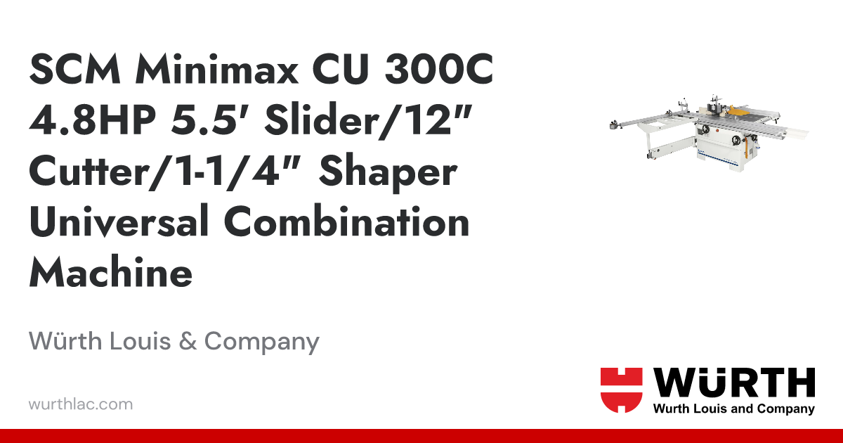 SCM Minimax CU 300C 4.8HP 5.5' Slider/12" Cutter/1-1/4" Shaper ...