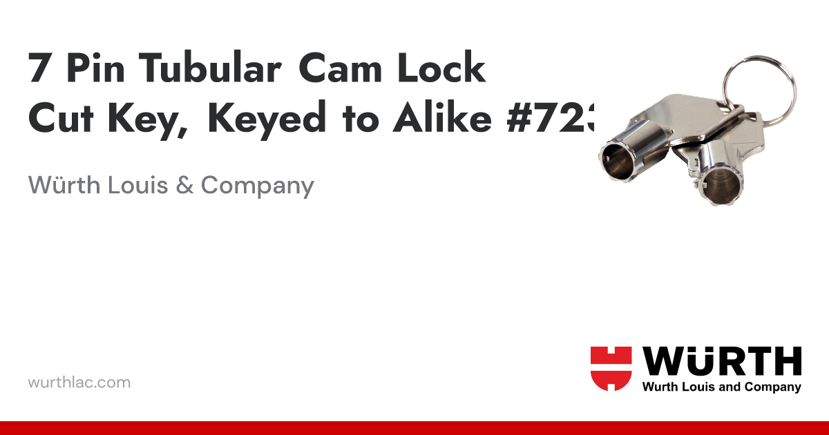 7 Pin Tubular Cam Lock Cut Key, Keyed to Alike #72351 | Würth Louis ...