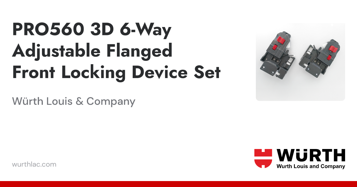PRO560 3D 6-Way Adjustable Flanged Front Locking Device Set | Würth ...