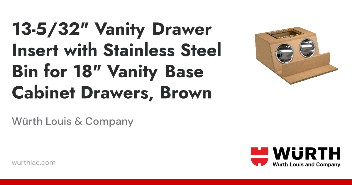 13-5/32" Vanity Drawer Insert with Stainless Steel Bin for 18" Vanity ...