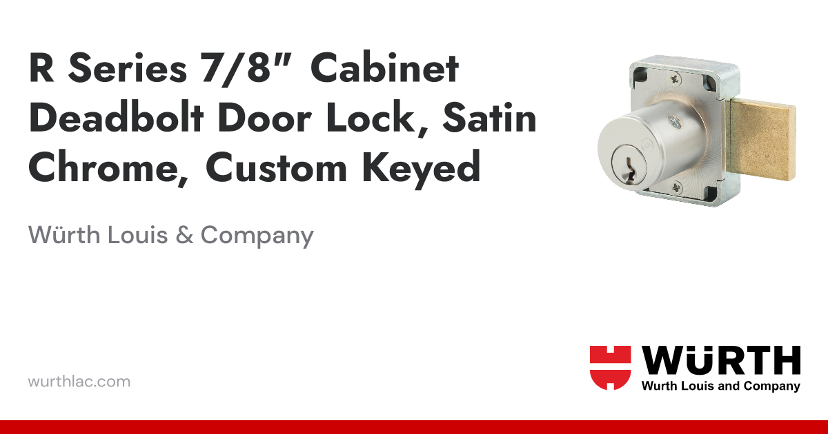 R Series 7/8" Cabinet Deadbolt Door Lock, Satin Chrome, Custom Keyed ...