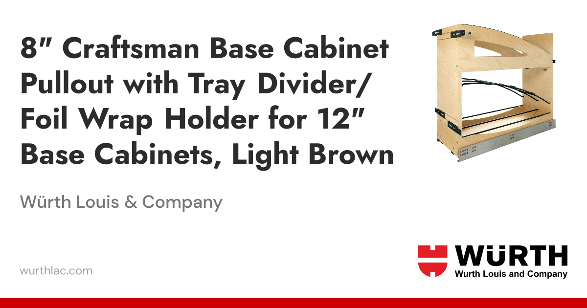 8" Craftsman Base Cabinet Pullout with Tray Divider/Foil Wrap Holder ...