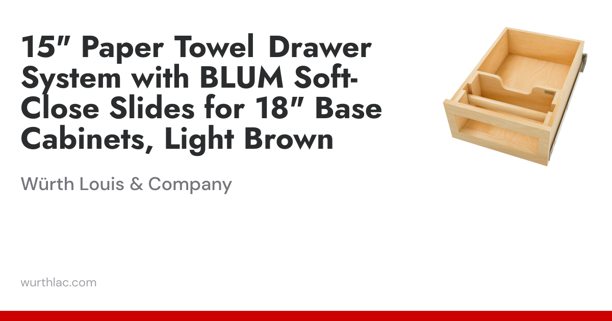 15" Paper Towel Drawer System with BLUM Soft-Close Slides for 18" Base ...