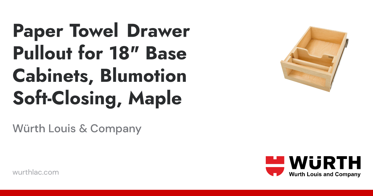 Paper Towel Drawer Pullout for 18" Base Cabinets, Blumotion Soft ...