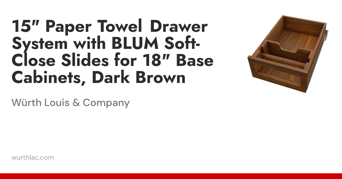 15" Paper Towel Drawer System with BLUM Soft-Close Slides for 18" Base ...