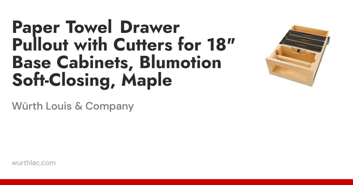 Paper Towel Drawer Pullout with Cutters for 18" Base Cabinets ...