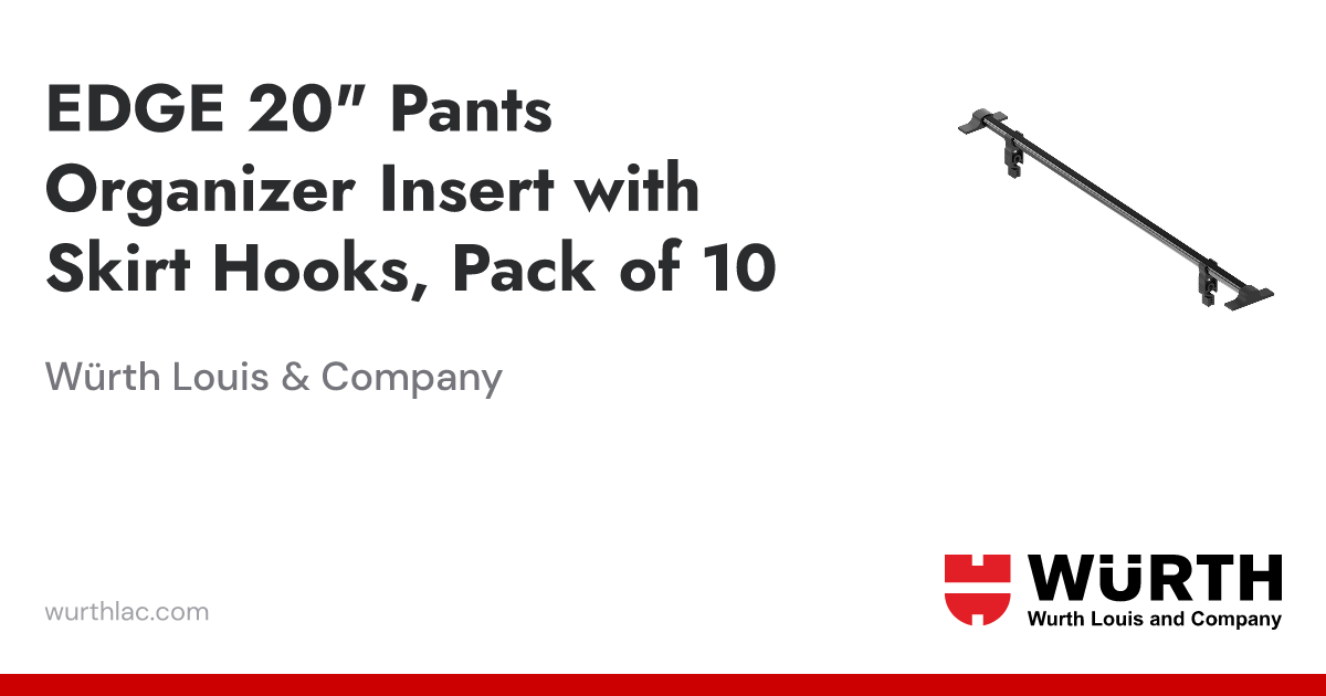 EDGE 20" Pants Organizer Insert with Skirt Hooks, Pack of 10 | Würth ...