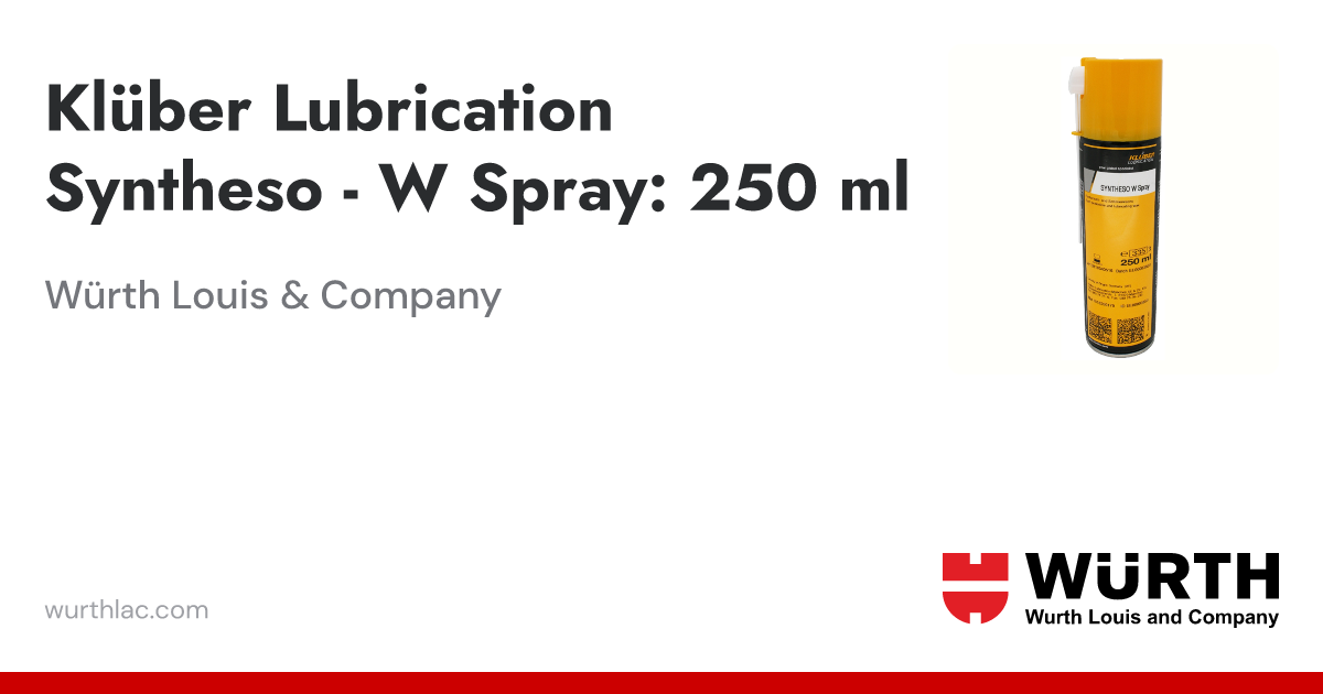 Klüber Lubrication Syntheso - W Spray: 250 ml | Würth Louis & Company