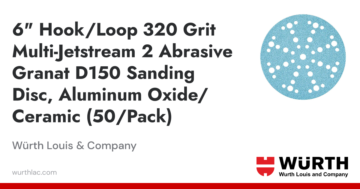 6" Hook/Loop 320 Grit Multi-Jetstream 2 Abrasive Granat D150 Sanding ...