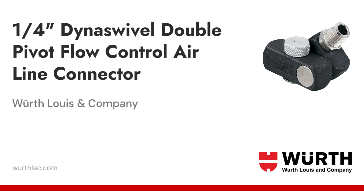1/4" Dynaswivel Double Pivot Flow Control Air Line Connector | Würth ...