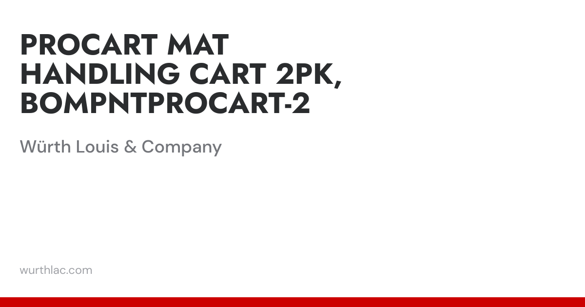 PROCART MAT HANDLING CART 2PK, BOMPNTPROCART-2 | Würth Louis & Company