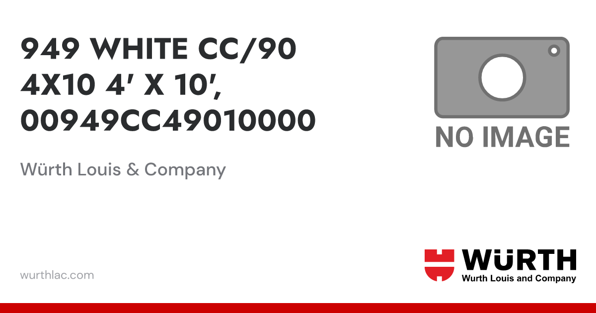 949 WHITE CC/90 4X10 4' X 10', 00949CC49010000 | Würth Louis & Company