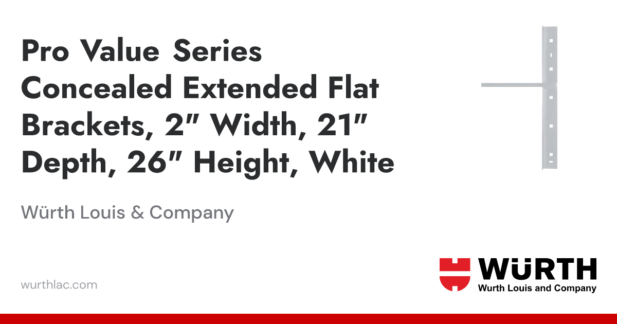 Pro Value Series Concealed Extended Flat Brackets, 2" Width, 21" Depth ...