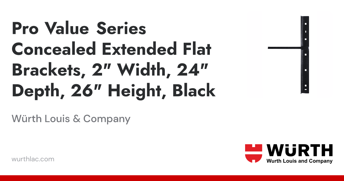 Pro Value Series Concealed Extended Flat Brackets, 2" Width, 24" Depth ...