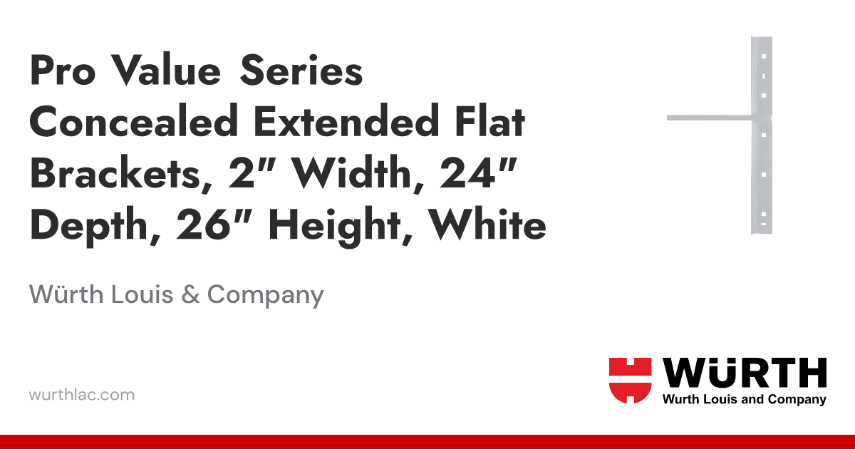 Pro Value Series Concealed Extended Flat Brackets, 2" Width, 24" Depth ...