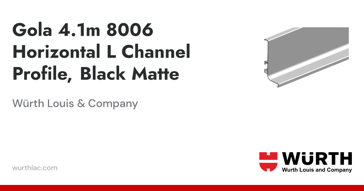 Gola 4.1m 8006 Horizontal L Channel Profile, Black Matte | Würth Louis ...