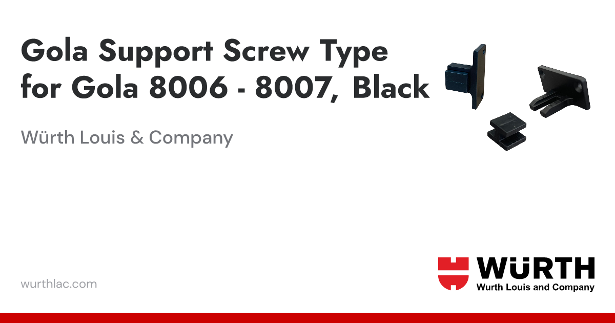 Gola Support Screw Type for Gola 8006 - 8007, Black | Würth Louis & Company