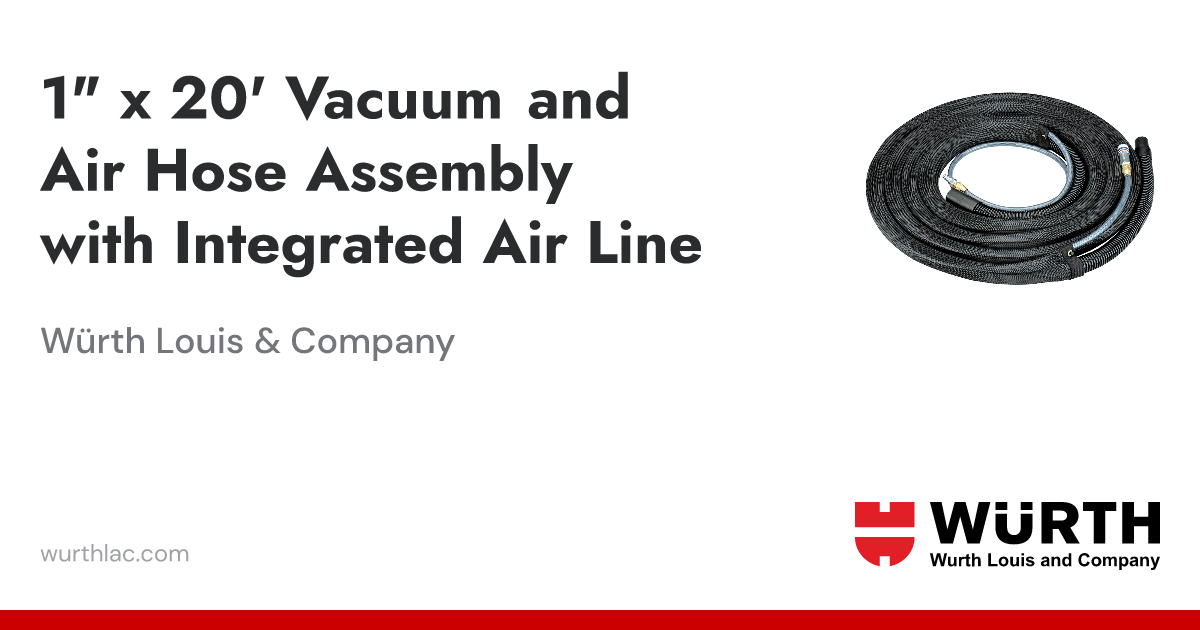 1" x 20' Vacuum and Air Hose Assembly with Integrated Air Line | Würth ...