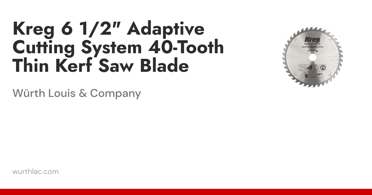 Kreg 6 1/2" Adaptive Cutting System 40-Tooth Thin Kerf Saw Blade ...