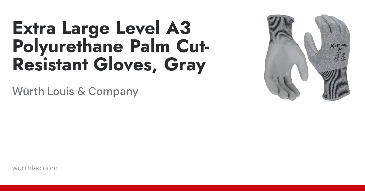Extra Large Level A3 Polyurethane Palm Cut-Resistant Gloves, Gray ...