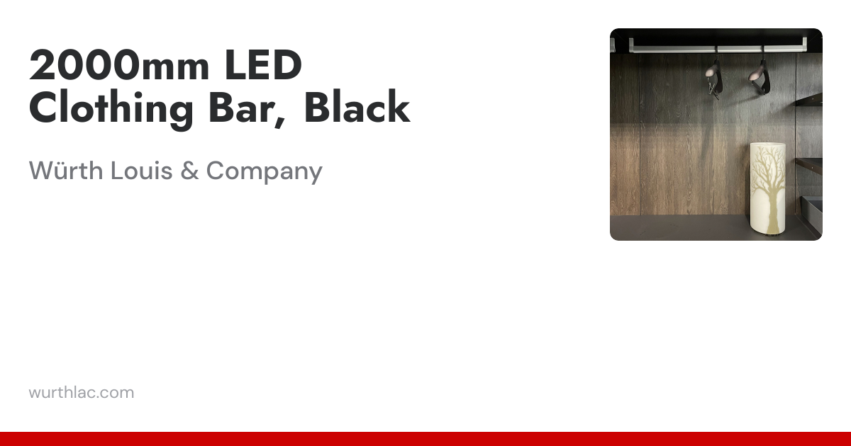 2000mm LED Clothing Bar, Black | Würth Louis & Company
