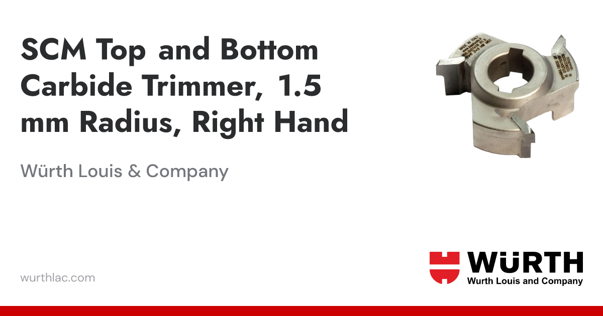 SCM Top and Bottom Carbide Trimmer, 1.5 mm Radius, Right Hand | Würth ...
