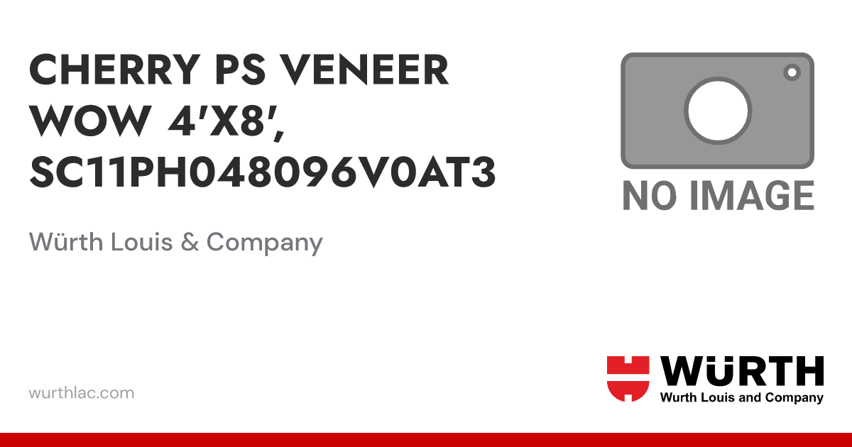 CHERRY PS VENEER WOW 4'X8', SC11PH048096V0AT3 | Würth Louis & Company