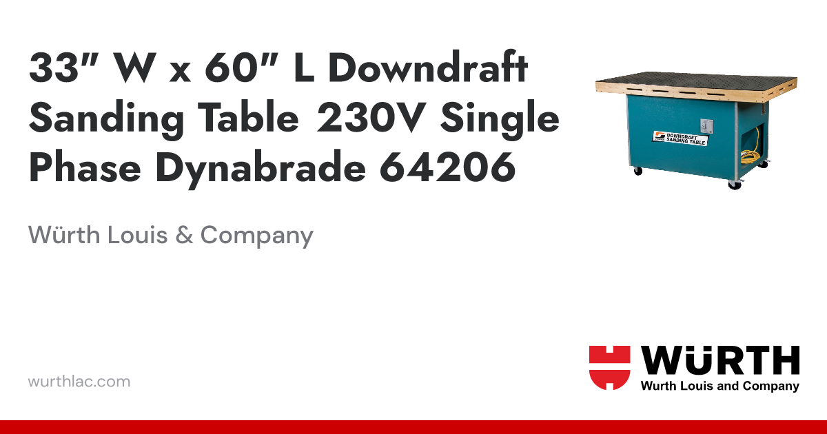 33" W x 60" L Downdraft Sanding Table 230V Single Phase Dynabrade 64206 ...