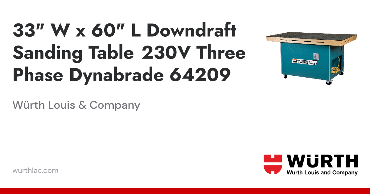 33" W x 60" L Downdraft Sanding Table 230V Three Phase Dynabrade 64209 ...