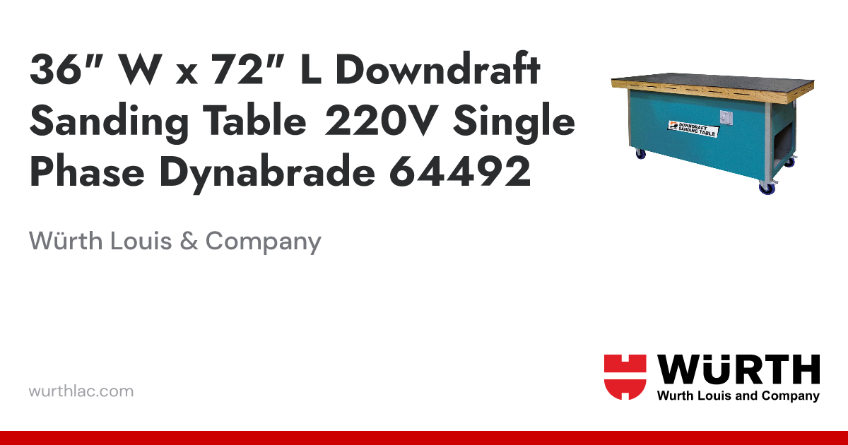 36" W x 72" L Downdraft Sanding Table 220V Single Phase Dynabrade 64492 ...