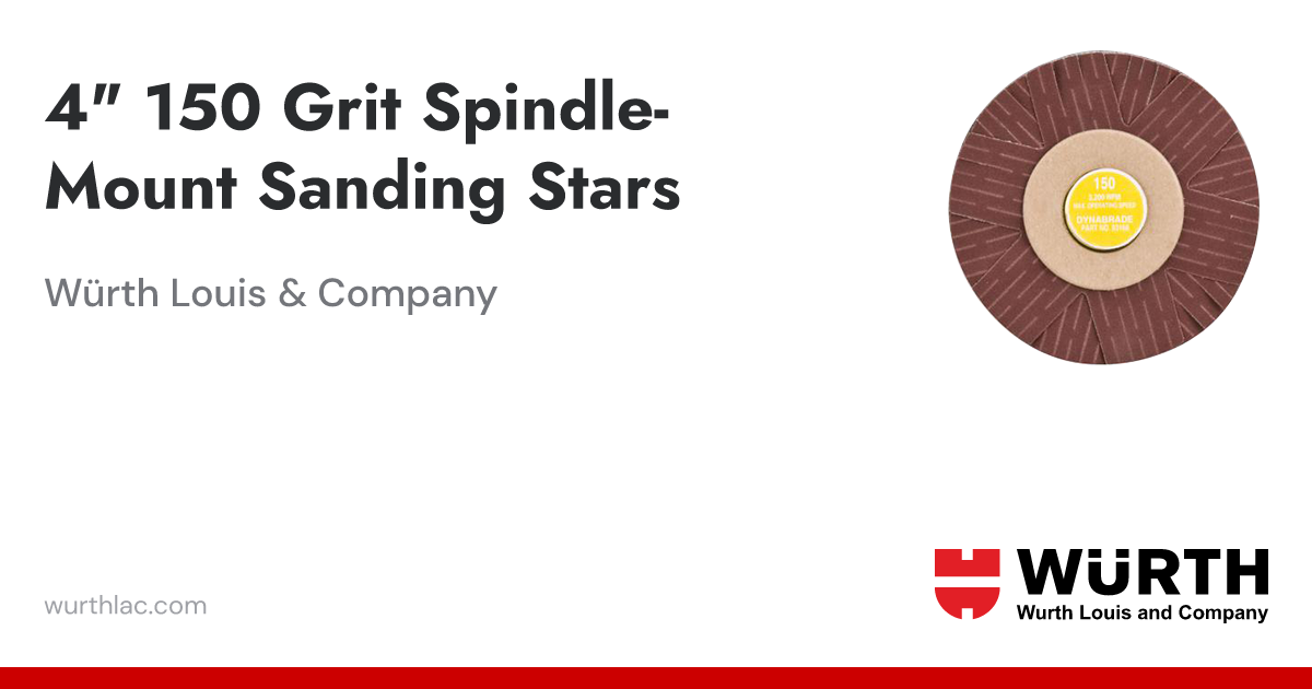 4" 150 Grit Spindle-Mount Sanding Stars | Würth Louis & Company