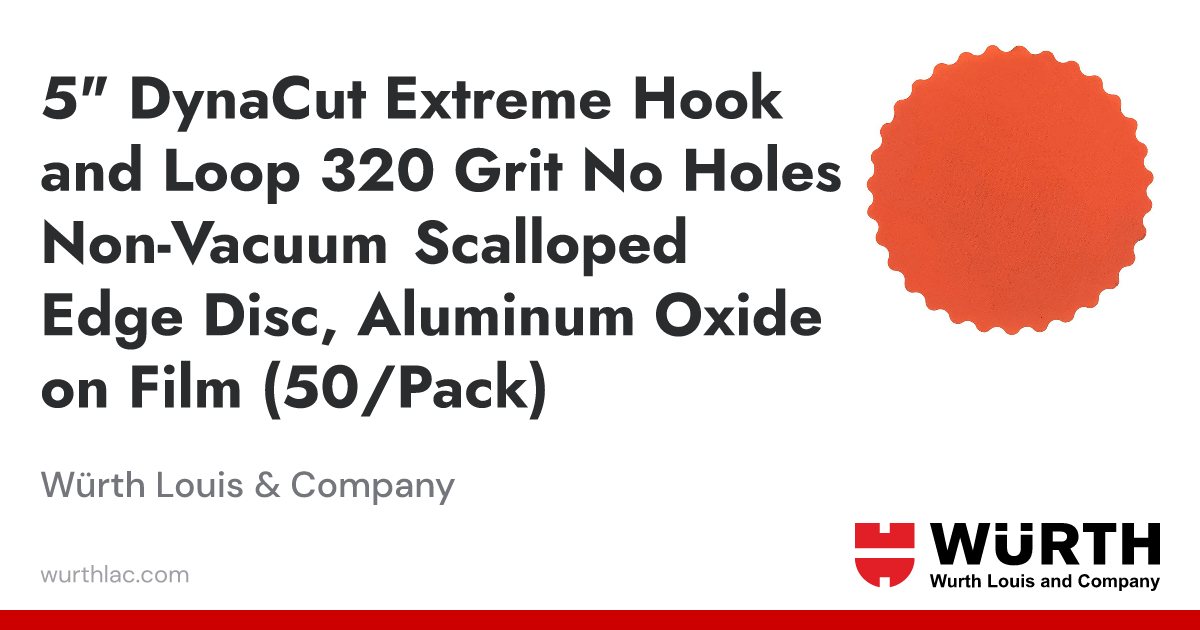5" DynaCut Extreme Hook and Loop 320 Grit No Holes Non-Vacuum Scalloped ...