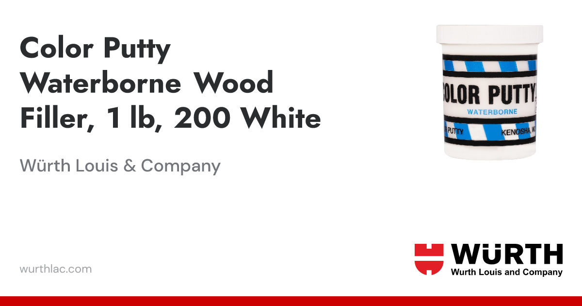 Color Putty Waterborne Wood Filler, 1 lb, 200 White | Würth Louis & Company
