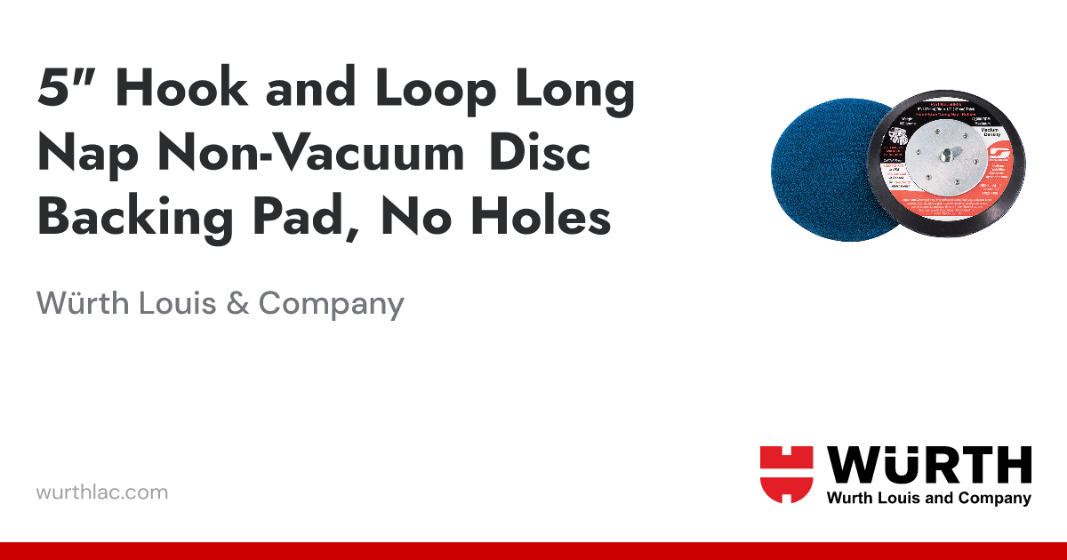 5" Hook and Loop Long Nap Non-Vacuum Disc Backing Pad, No Holes | Würth ...
