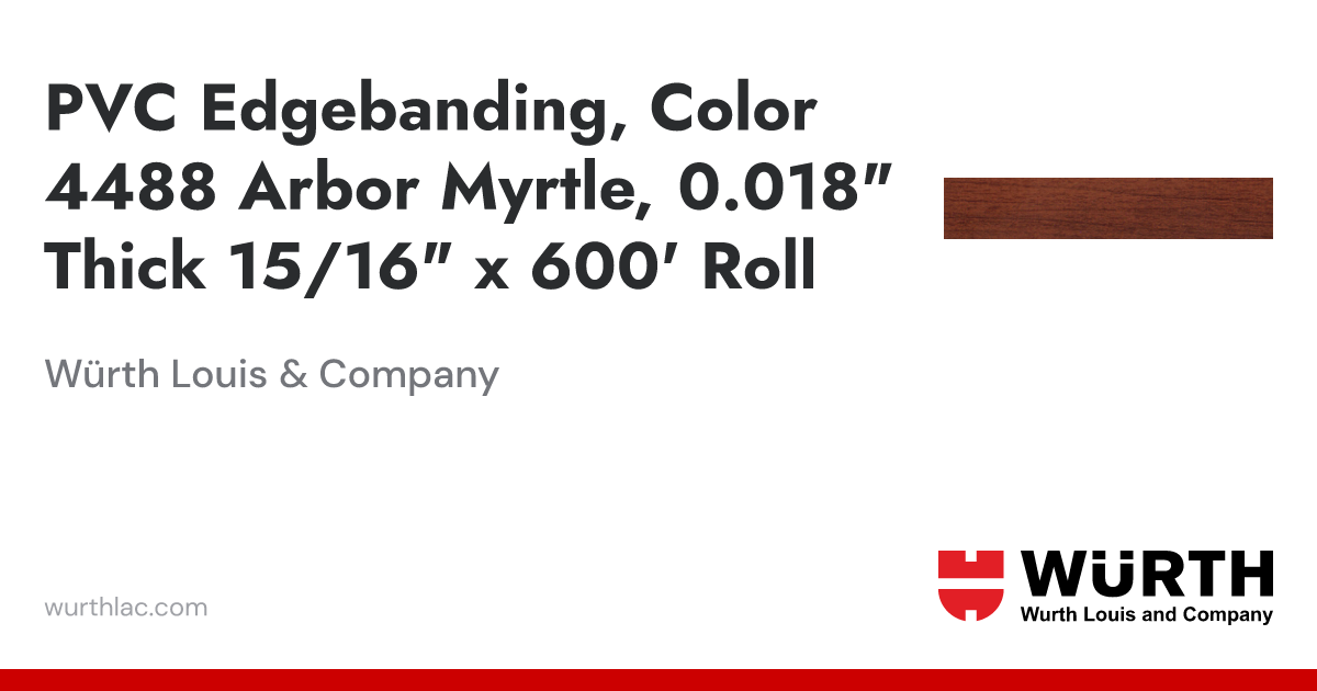 PVC Edgebanding, Color 4488 Arbor Myrtle, 0.018" Thick 15/16" x 600 ...