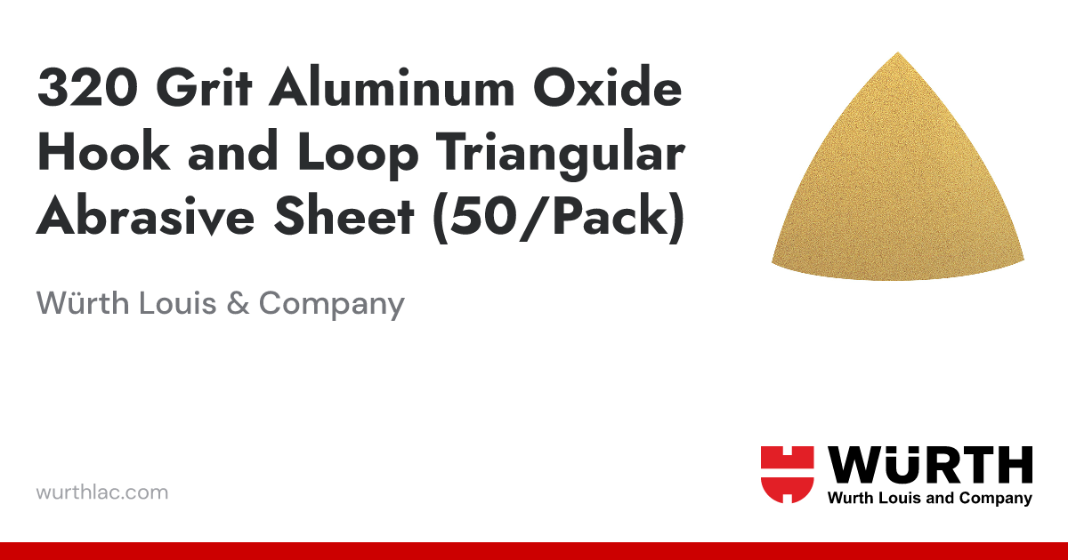 320 Grit Aluminum Oxide Hook and Loop Triangular Abrasive Sheet (50 ...