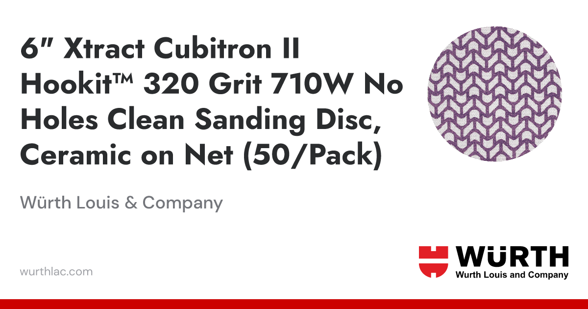 6" Xtract Cubitron II Hookit™ 320 Grit 710W No Holes Clean Sanding Disc ...