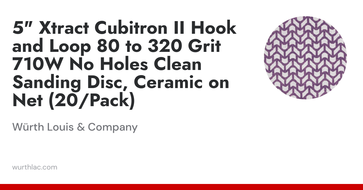 5" Xtract Cubitron II Hook and Loop 80 to 320 Grit 710W No Holes Clean ...