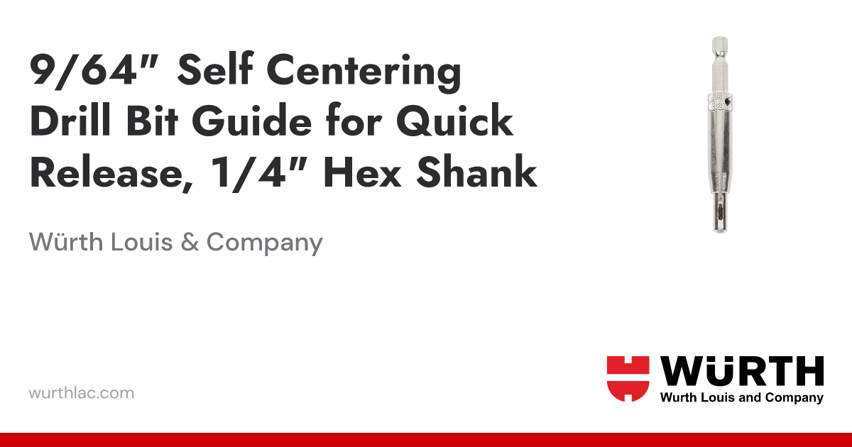9/64" Self Centering Drill Bit Guide for Quick Release, 1/4" Hex Shank ...